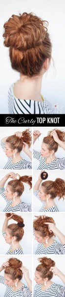 Curls Week - Curly Top Knot Hairstyle Tutorial - Hair Romance
